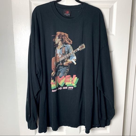 Zion Rootswear | Shirts | Vintage Zionrootswear Bob Marley 975 Black ...